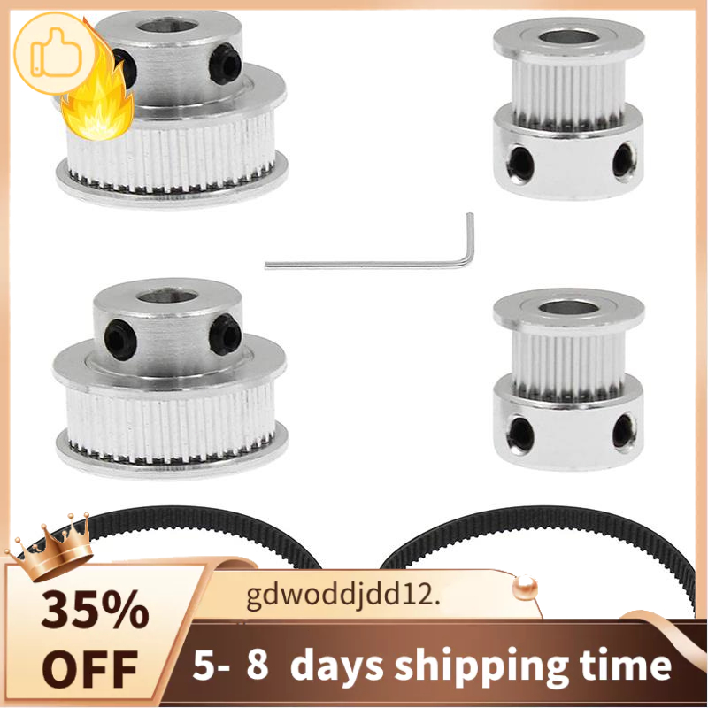 Superior 2 Sets GT2 Timing Belt Idler Pulley Aluminum Synchronous Wheel ...