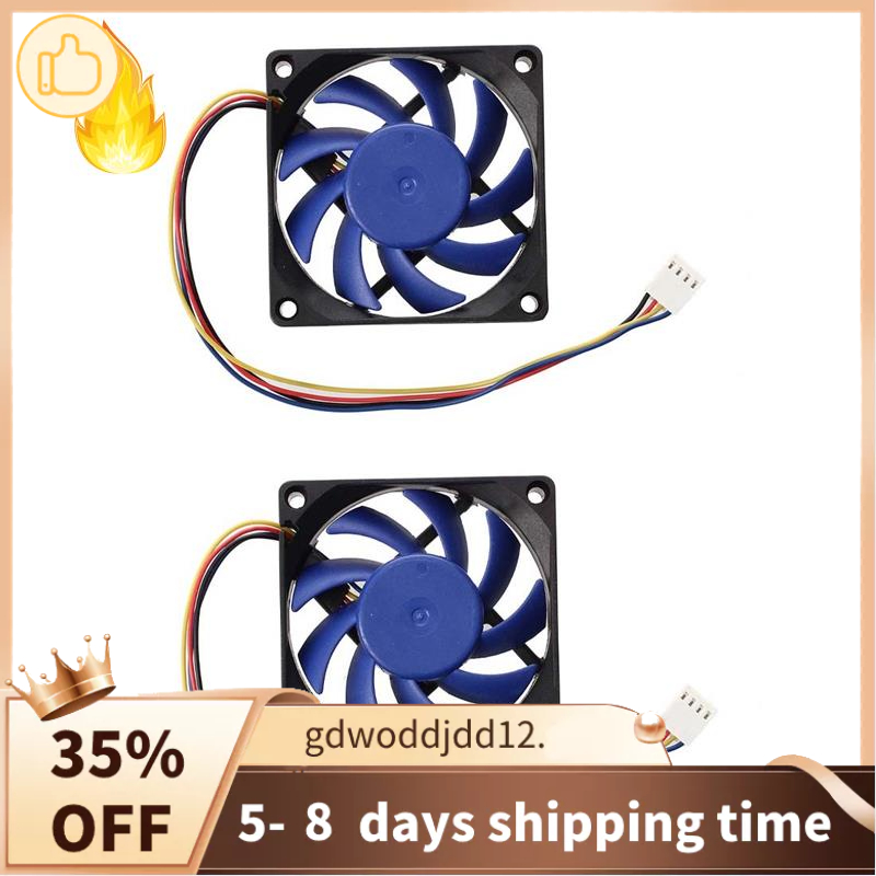 Superior 2X 12V DC 32 70mm 4-Pin Computer Case CFM PWM CPU PC Fan Blue ...
