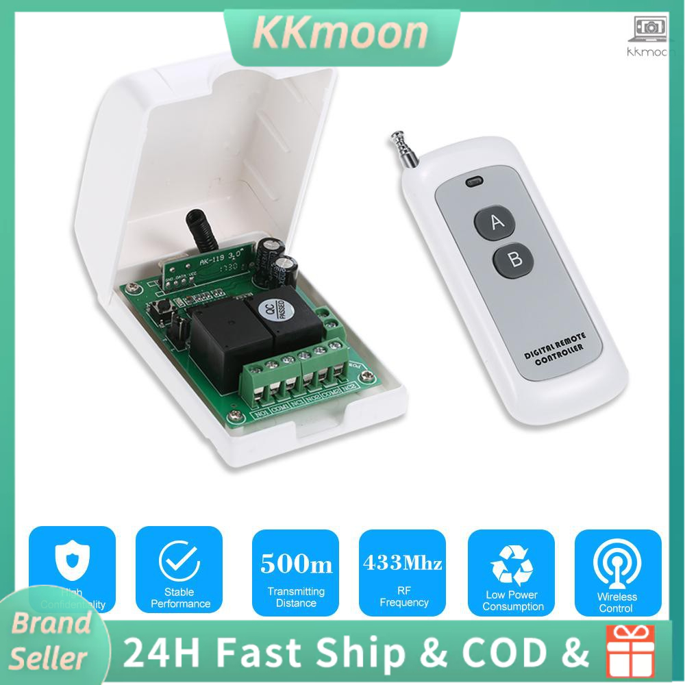 【Hot Sale】KKmoon Smart Home 433Mhz RF DC 12V 2CH Learning Code Wireless ...