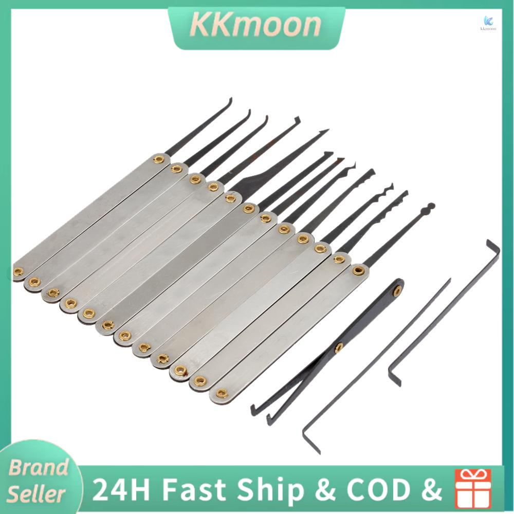 [Hot Sale] KKmoon 15Pcs Stainless Steel Lock Pick Opener Set Locksmith ...