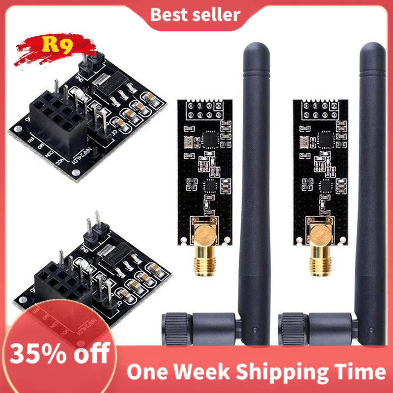 High Quality 2Pcs NRF24L01+PA+LNA RF Transceiver ule with SMA Antenna 2 ...