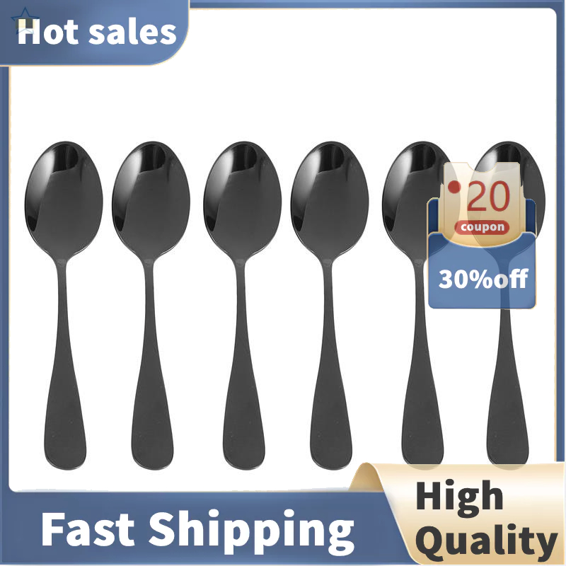Black teaspoons teaspoons, Mini stainless steel cake spoons, scoop for ...
