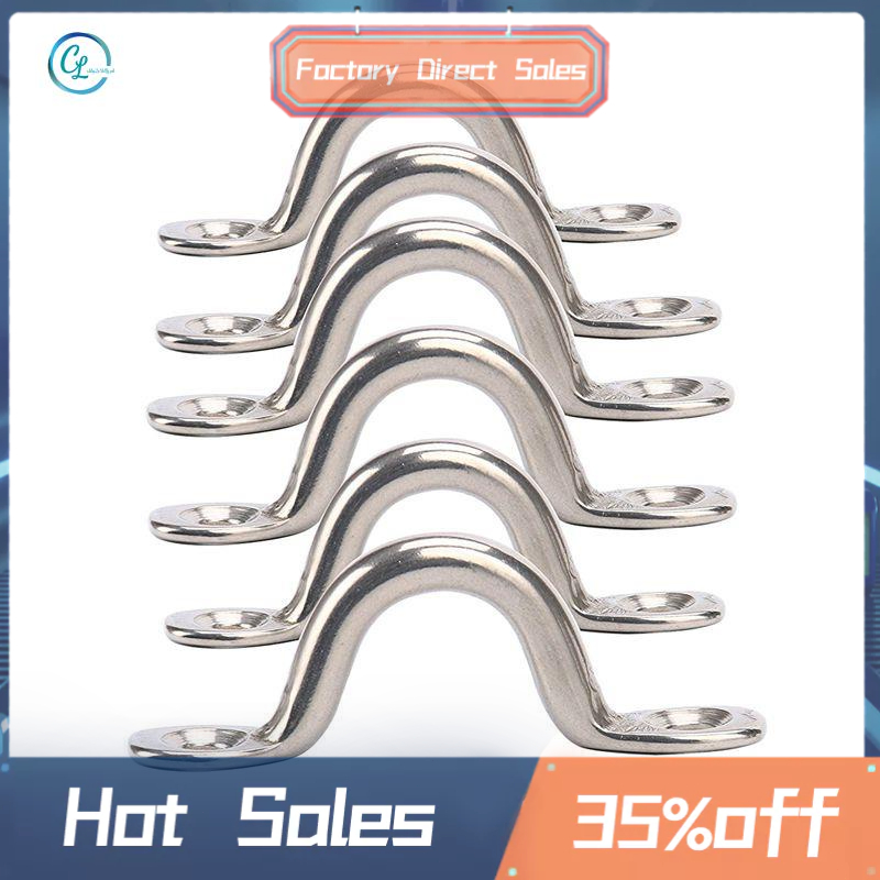 Pack of 6 Stainless Steel Bimini Boat Top PAD EYE , Eye Straps, Tie ...