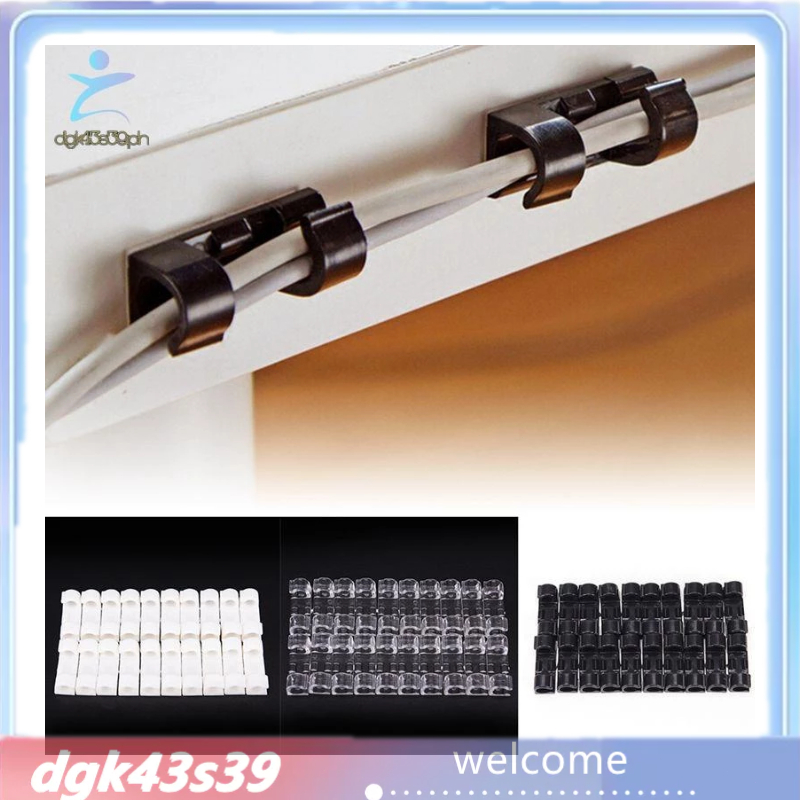 20pcs/lot Wire Fixing Clamp Clip Desktop Wire Clear Up Clips Holder ...
