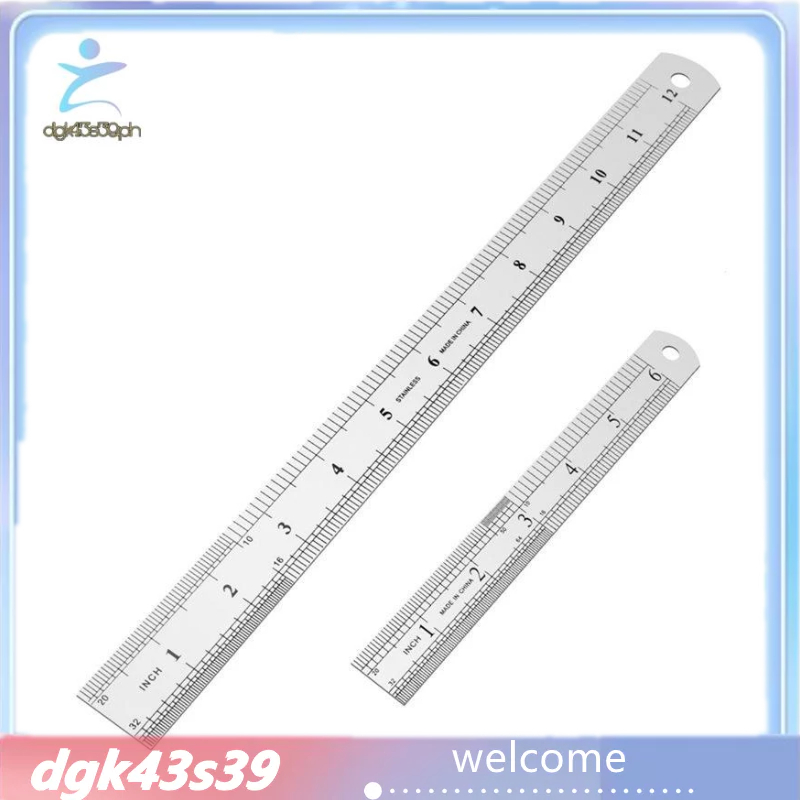 Stainless Steel Ruler 12 Inch + 6 Inch Metal Rulers | Shopee Philippines