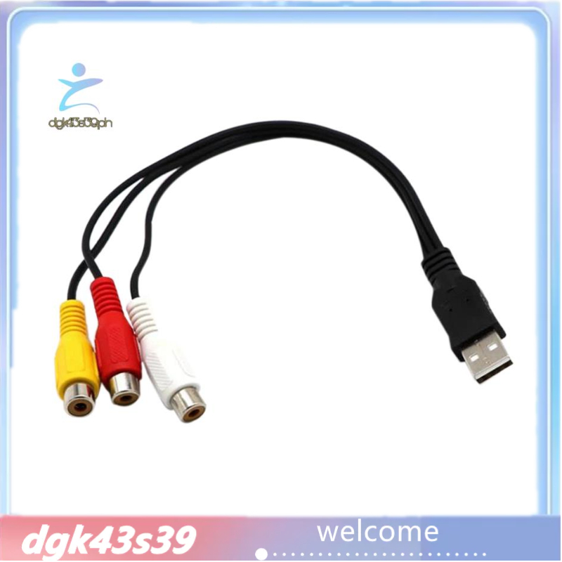USB to 3RCA Cable USB Female to 3 RCA Rgb Video AV Composite Adapter ...