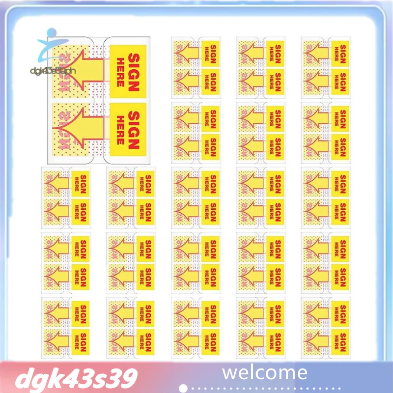 300 Piece Sign Here Stickers with Dispenser Arrows Flag, 1 Inch (Yellow ...