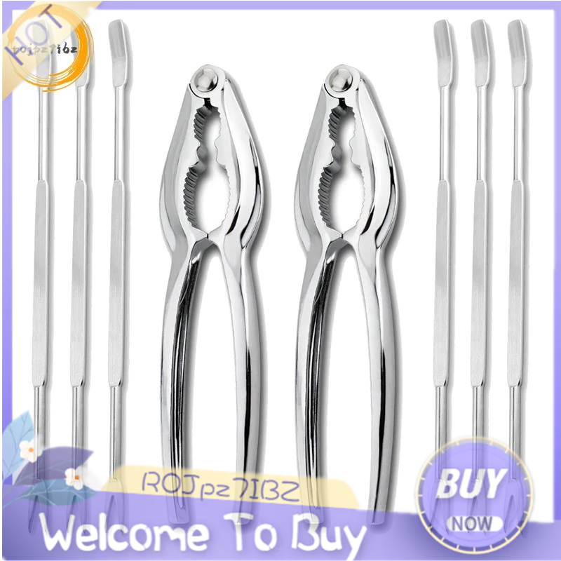8 Piece Seafood Tool Kit, Stainless Steel Crab Leg Cracker and Forks ...