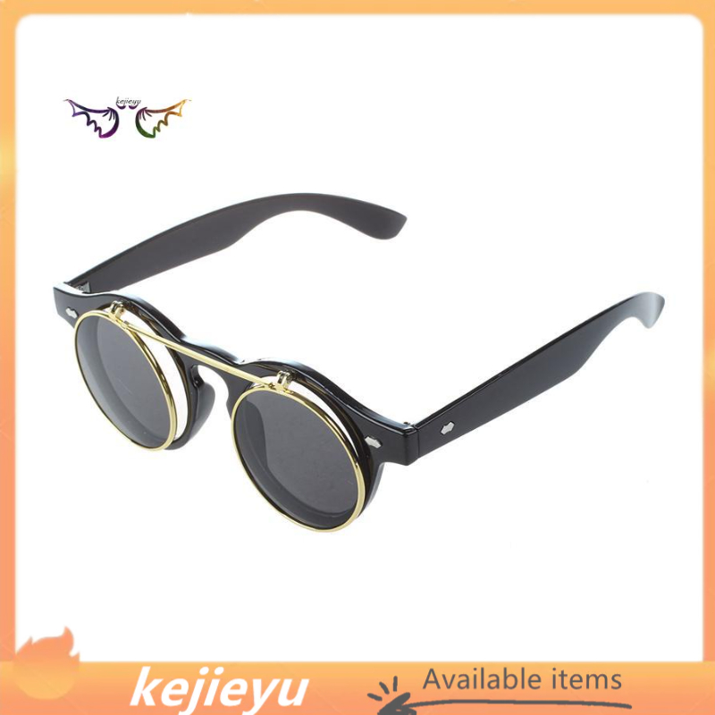 Cute Uni Goth Goggles Glasses Retro Flip Up Round Sunglasses | Shopee ...