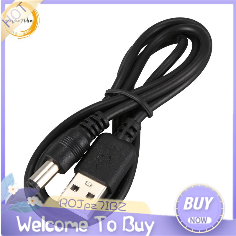 USB Cable 5.5mm / 2.1mm 5V DC Barrel Jack Power Cable (Black, 75cm ...