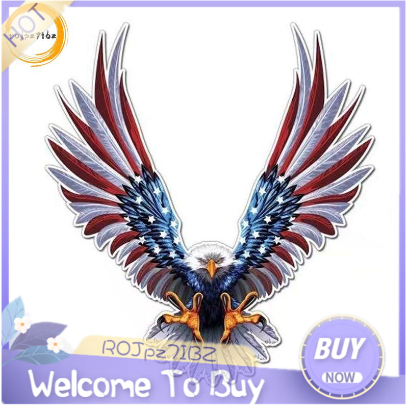 Car Decal Flying Hawk Auto Truck USA Eagle PET Flag Sticker Hood Decals ...