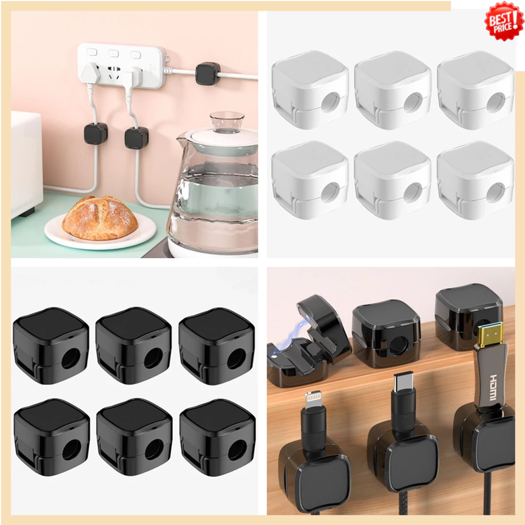 Magnetic Phone Cable Clips Cable Smooth Adjustable Cord Holder Under ...