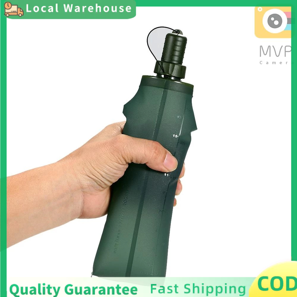 TPU Folding Soft Flask Sport Water Bottle Running Camping Hiking Water ...