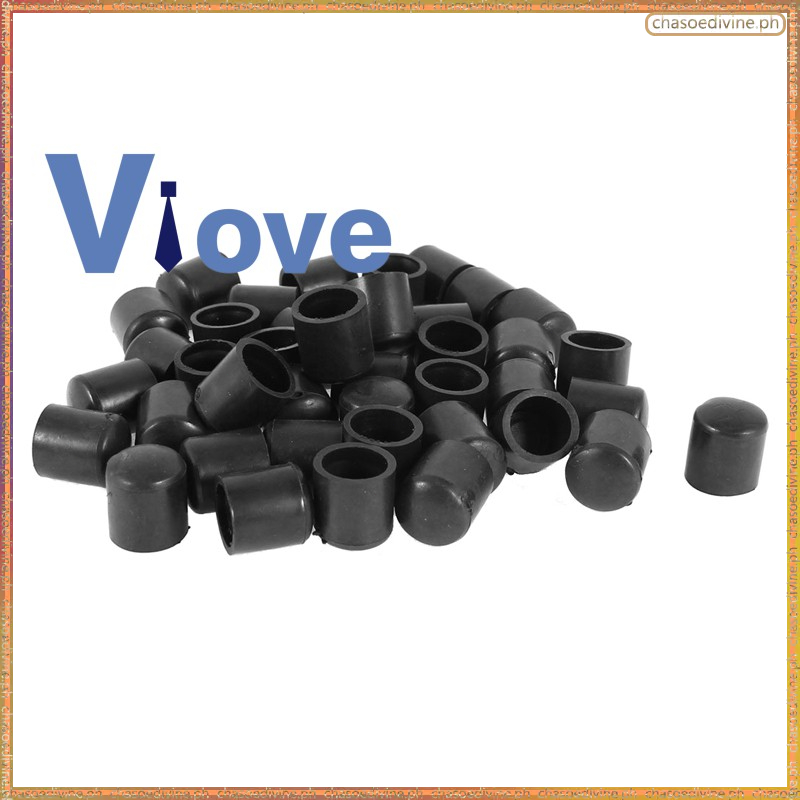 Rubber caps 40-piece black rubber tube ends 10mm round | Shopee Philippines