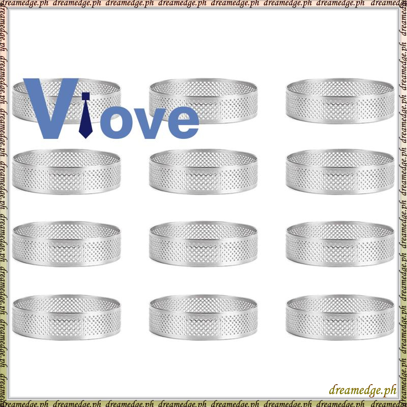 12 Pack Stainless Steel Tart Rings,Perforated Cake Mousse Ring, 6cm ...