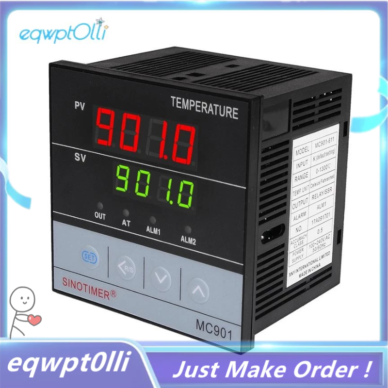SINOTIMER MC901 Digital Waterproof PID Temperature Controller K Type PT100 Sensor Input Relay ...