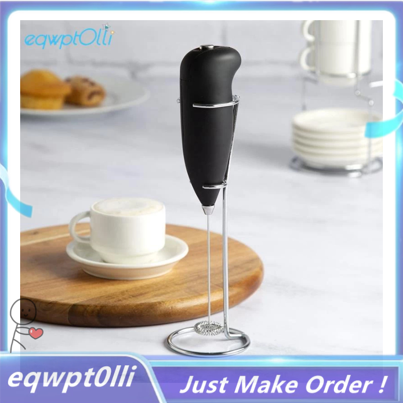 Milk Frother with Stand Handheld Whisk Drink Foamer Mini Blender Mixer for Coffee Frappe ...