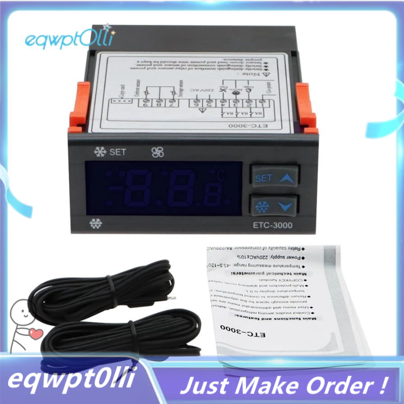 ETC-3000 Mini Temperature Controller Refrigerator Thermostat Regulator ...