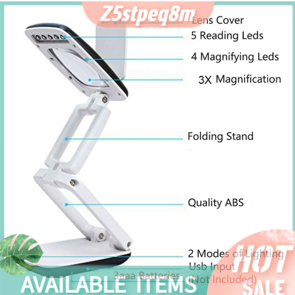 Lighted Desk Magnifying Glass Lamp with Light on Stand Led Portable ...