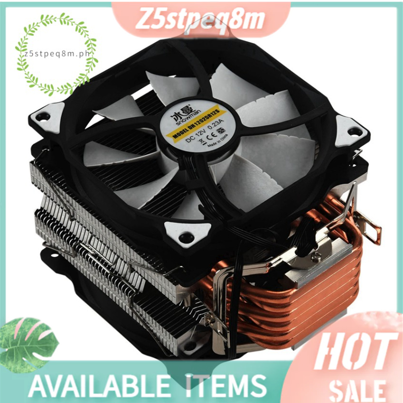 SNOWMAN M-T6 4PIN CPU Cooler Master 6 Heat Double Fans 12cm Cooling Fan ...