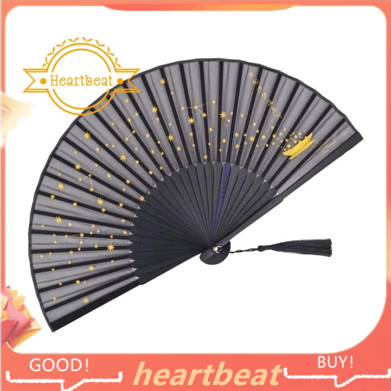 Small Folding Hand Fan for Women Japanese Vintage Style Bamboo Silk ...