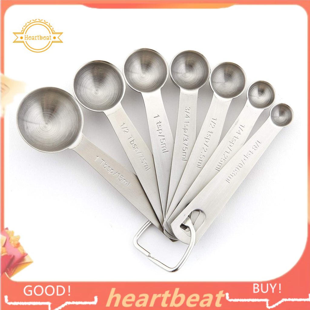 Chef Measuring Spoons, Stainless Steel Metal - Set of 7 | Shopee ...