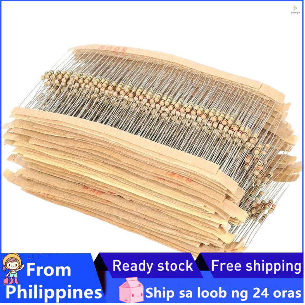 [Musl] 1500pcs 1/4W Carbon Resister 5％1R~10M Plug-in Resistance ...