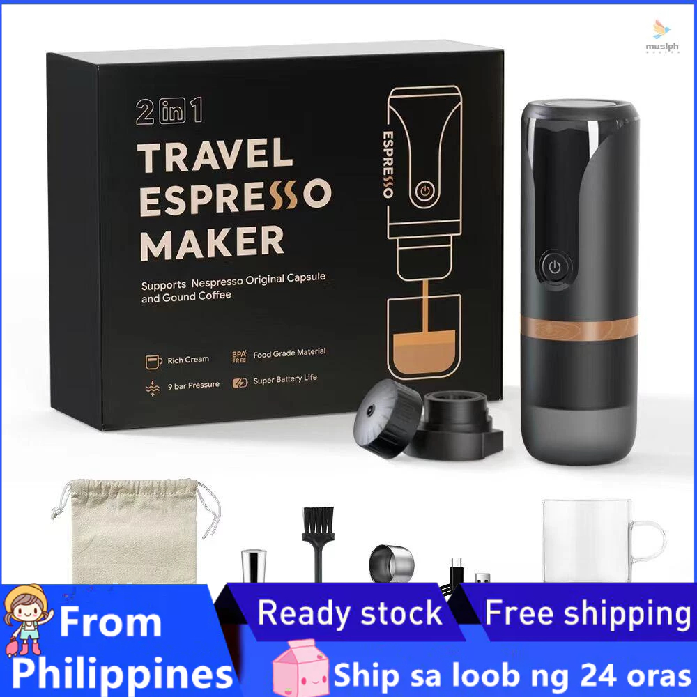 [Musl] Portable Espresso Machine 9 Bar Pressure Rechargeable 2 in 1 ...