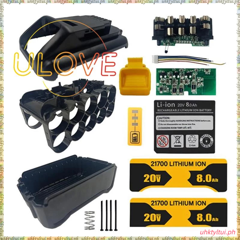 10X21700 DCB200 Li-Ion Battery Plastic Case PCB Charging Protection ...