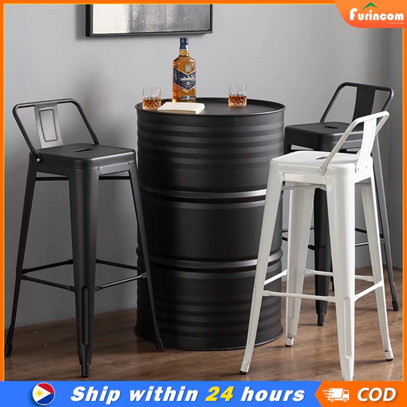 Bar chair High back metal chair Bar chair | Shopee Philippines