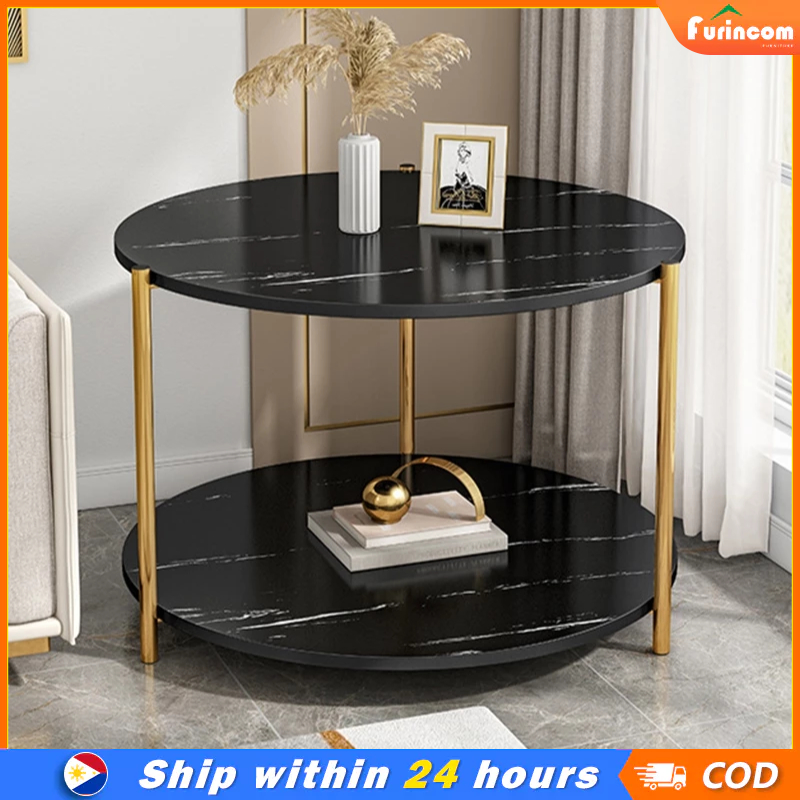 Round and square table Modern family living room table bedside Creative ...