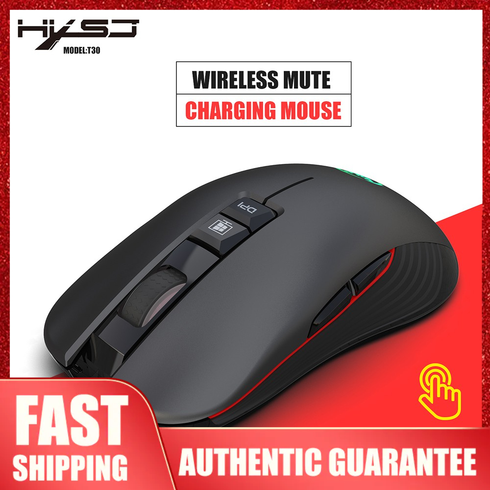 HXSJ T30 2.4GHz Optical Wireless Mouse Rechargeable Silent Gaming Mouse ...