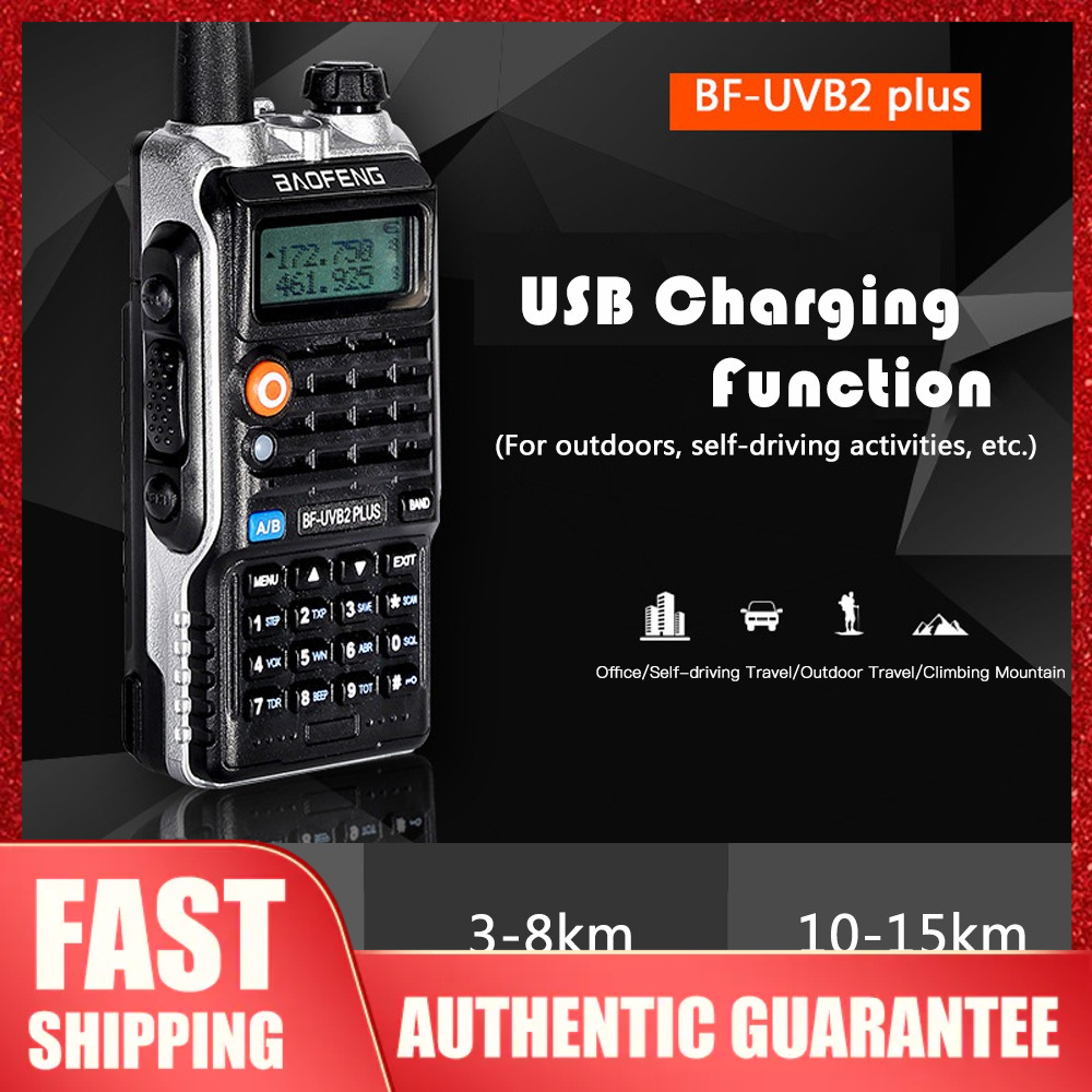 BAOFENG BF-UVB2 Plus FM Transceiver Dual Band LCD Display Handheld Interphone 128CH Two Way ...