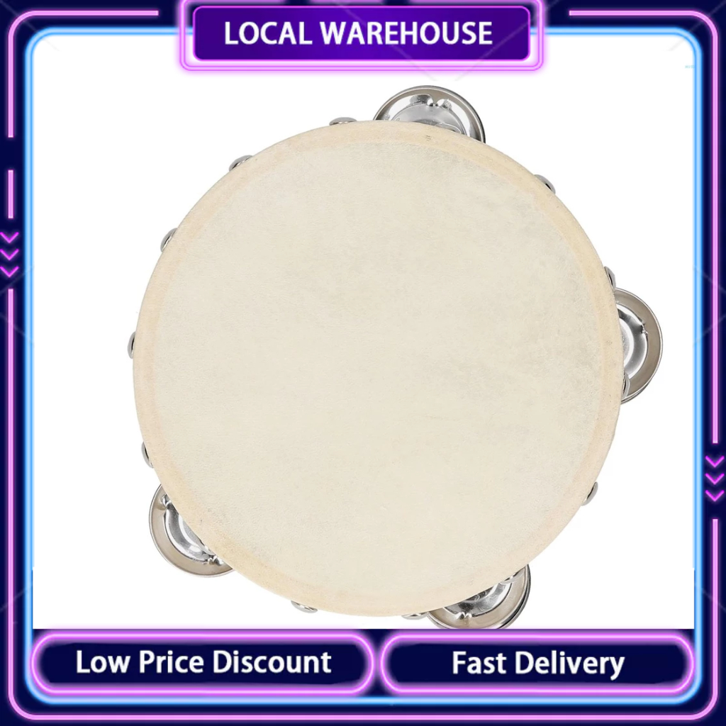 [Fast delivery]8 Inch Hand Tambourine with Metal Single Row Jingles ...