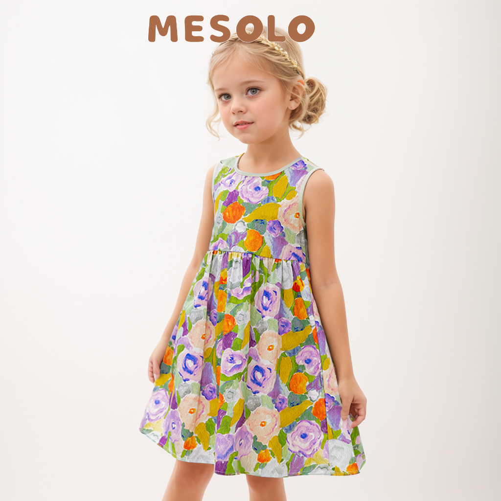 Mesolo Girls' Backless Dress Summer Children's Sweet Bowknot Floral ...