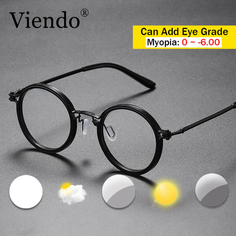 Photochromic Anti Radiation Eye Graded Glasses For Women Men Vintange ...