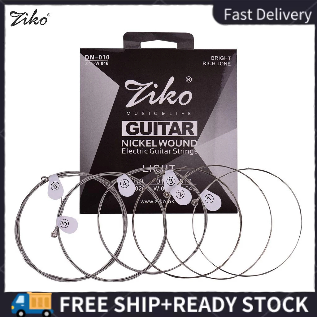 ZIKO DN-010 Normal Light Guitar Strings for Electric Guitars Hexagonal ...