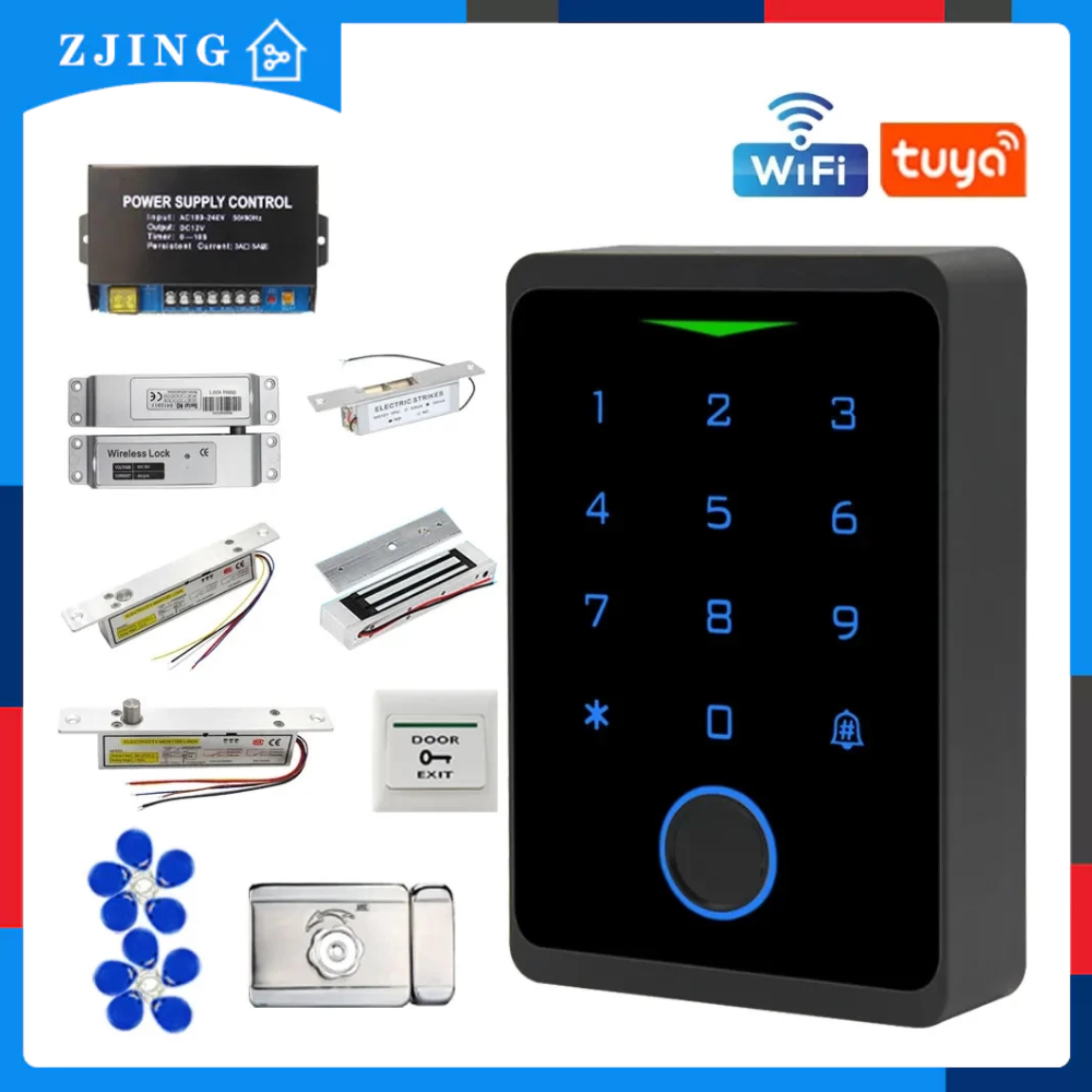 Tuya Wifi RFID Access Control System Kits Fingerprint Gate Opener Smart Home Security Digital ...