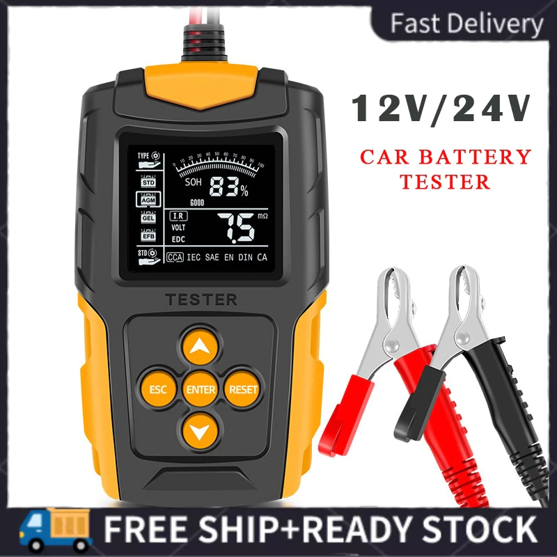 BM550 Car Battery Tester 6V 12V 24V 100-2000 CCA 2Ah-220Ah Battery ...