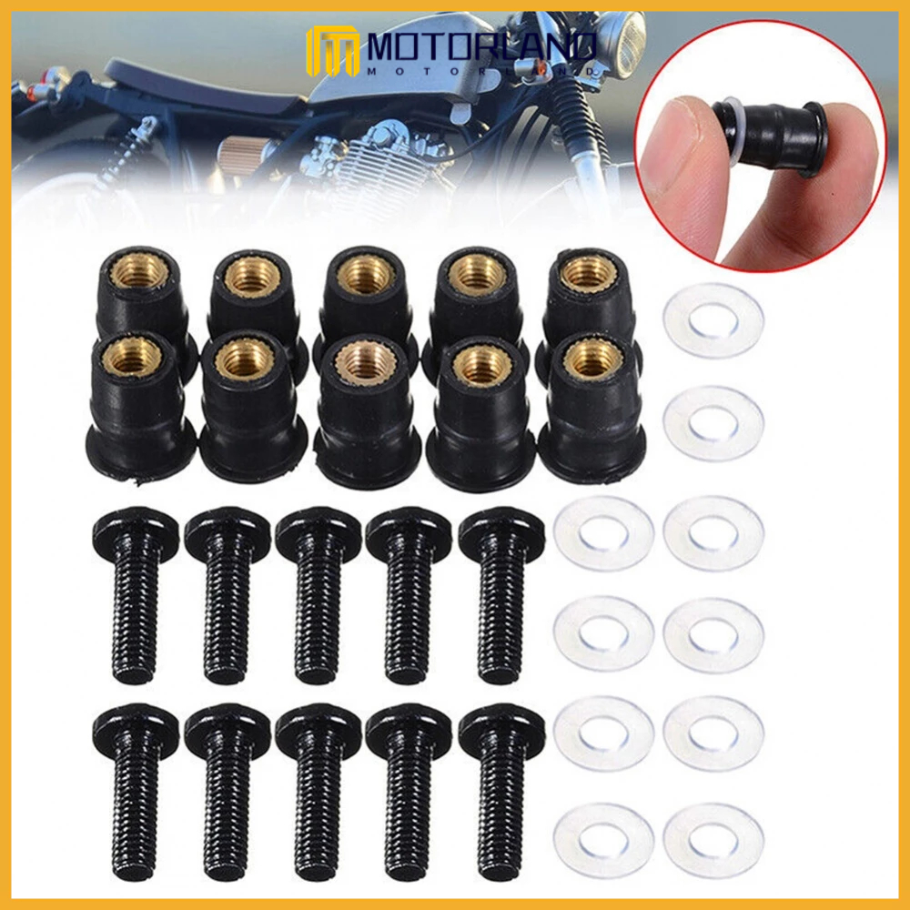 Motorcycle Windshield Screw Set with Rubber Nuts for Easy and Durable ...
