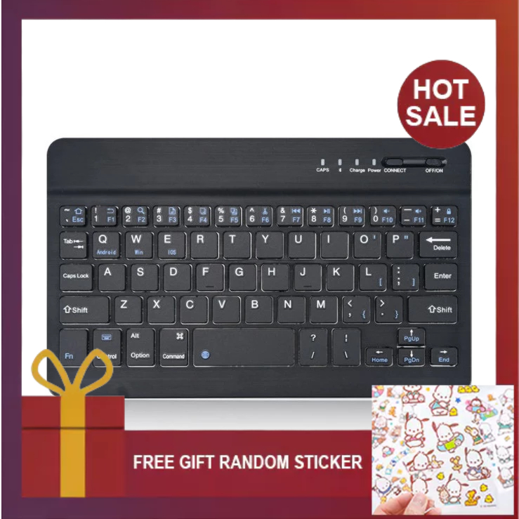 Black 10inch universal Wireless bluetooth keyboard for laptop mobile ...