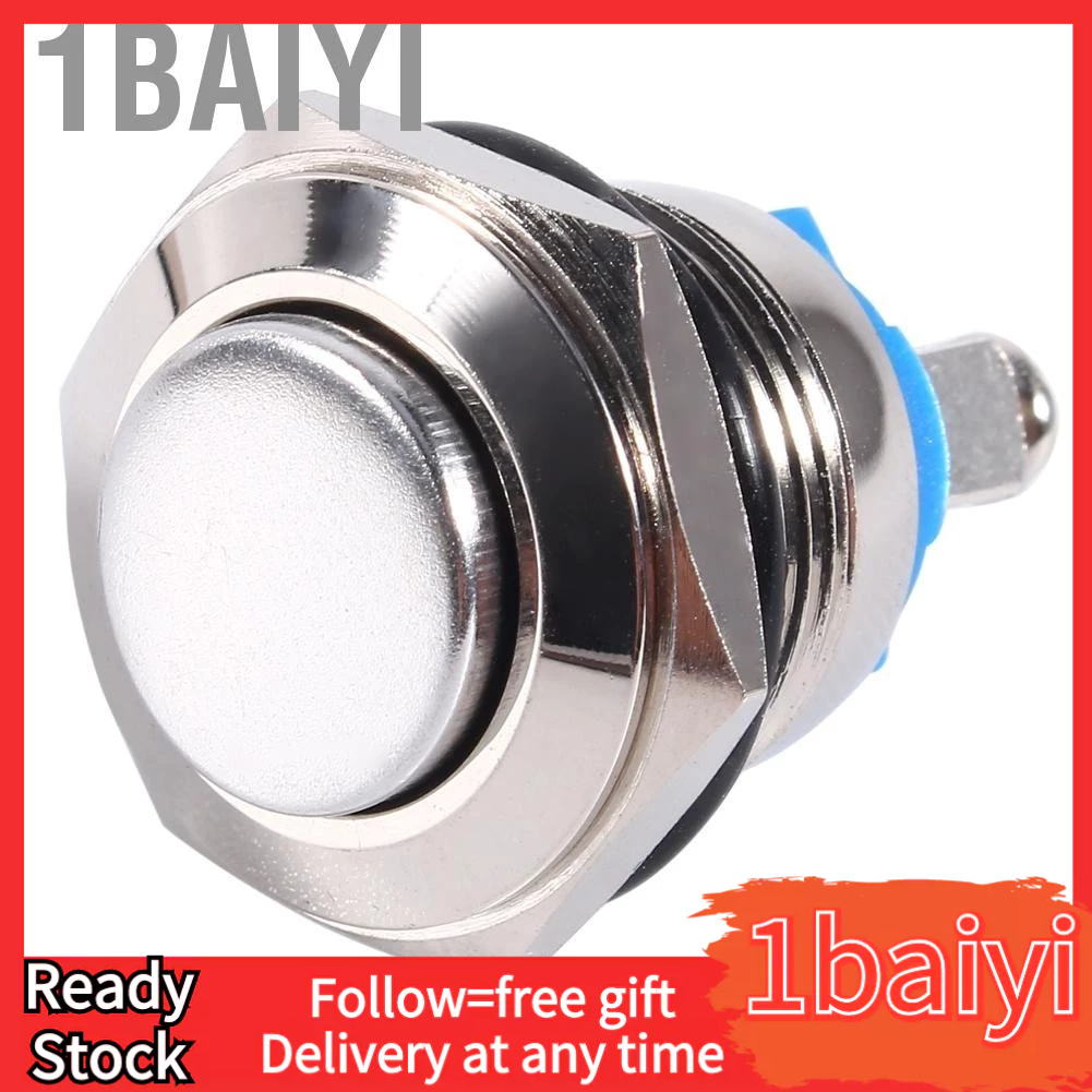 1baiyi Momentary Push Button Start Switch 16mm 12V Waterproof Metal ON ...