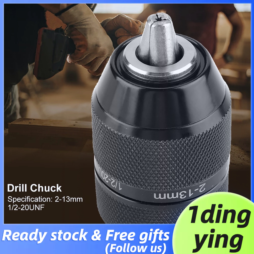 13mm Hard Metal Drill Chuck 1/2-20UNF Mount Self Locking Keyless ...