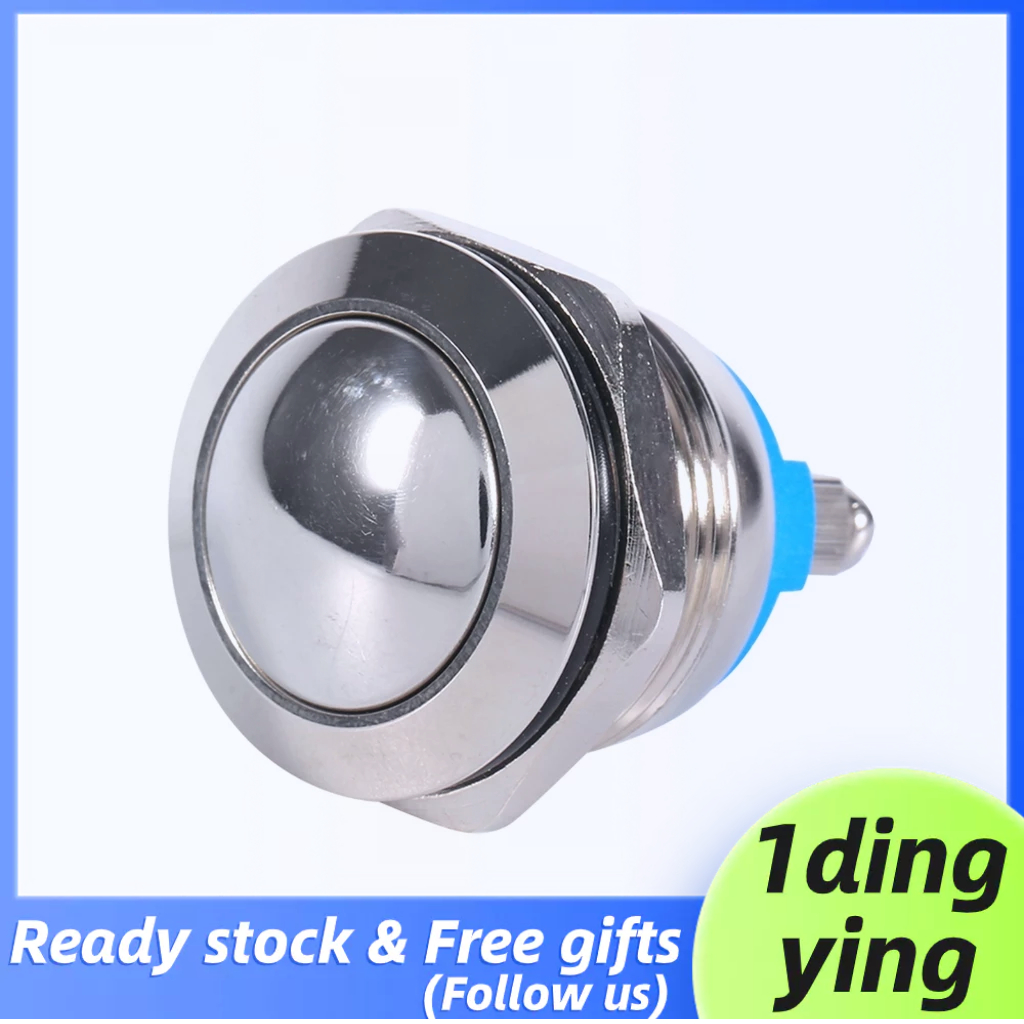 19mm Waterproof Car Metal Push Button Horn Momentary Switch 12V ...