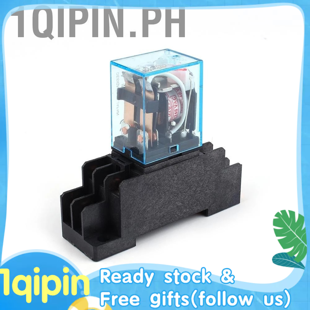 1qipin.ph New AC 220V Coil Power Relay 10A DPDT LY2NJ HH62P HHC68A-2Z With Socket Base MT8 ...