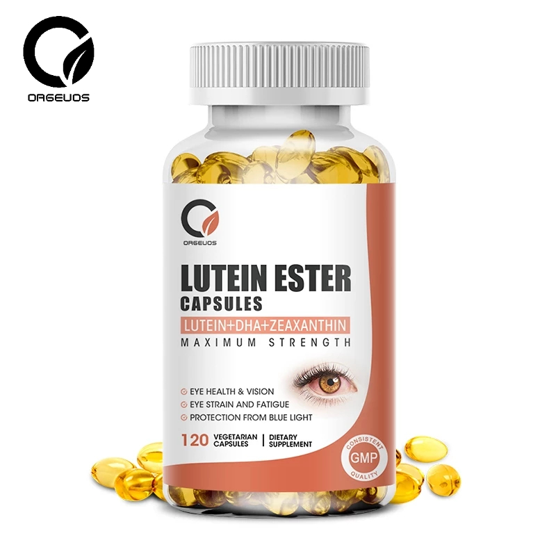 Orgeuos Lutein Ester Capsules 120pcs Contain Lutein+Dha+Zeaxanthin Protect Eye Health & Vision ...