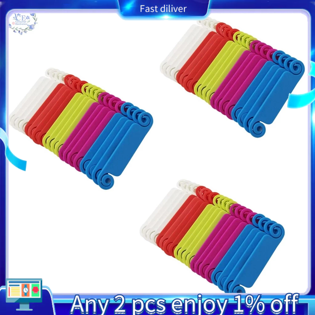 60 Pcs Cable Tags Cable Management Tags Multicolor Cable Labels Cord ...