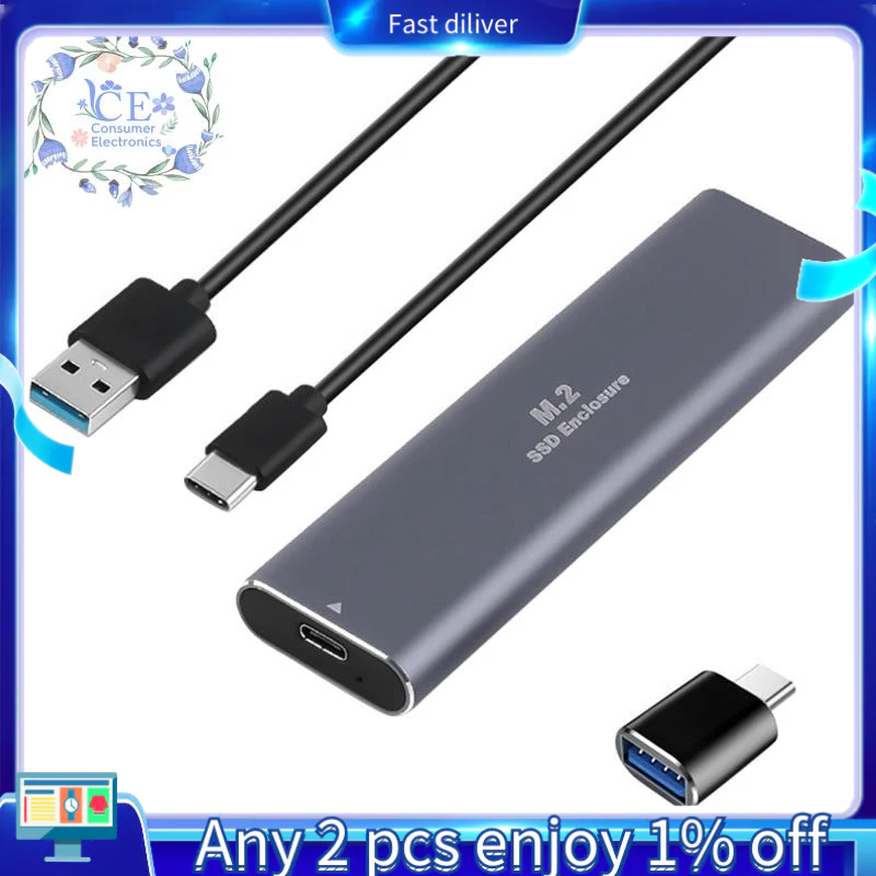 M.2 HDD Enclosure SATA to USB 3.0 SSD Case M-Key/ M&B-Key SATA B-Key/M ...