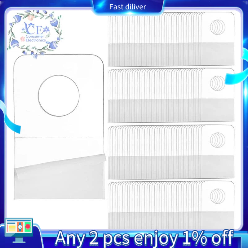 1000 PCS Self Adhesive Hanging Tabs, 1x1-1/2 Inch Round Hole Hanger ...