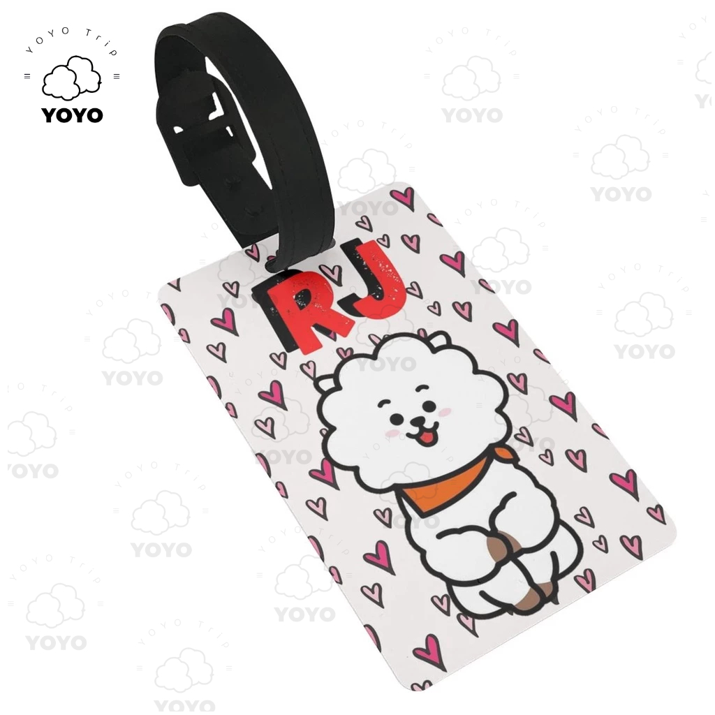 BT21 BTS Cartoon Luggage Tag Travel Suitcase Bag Boarding Pass Tag ...